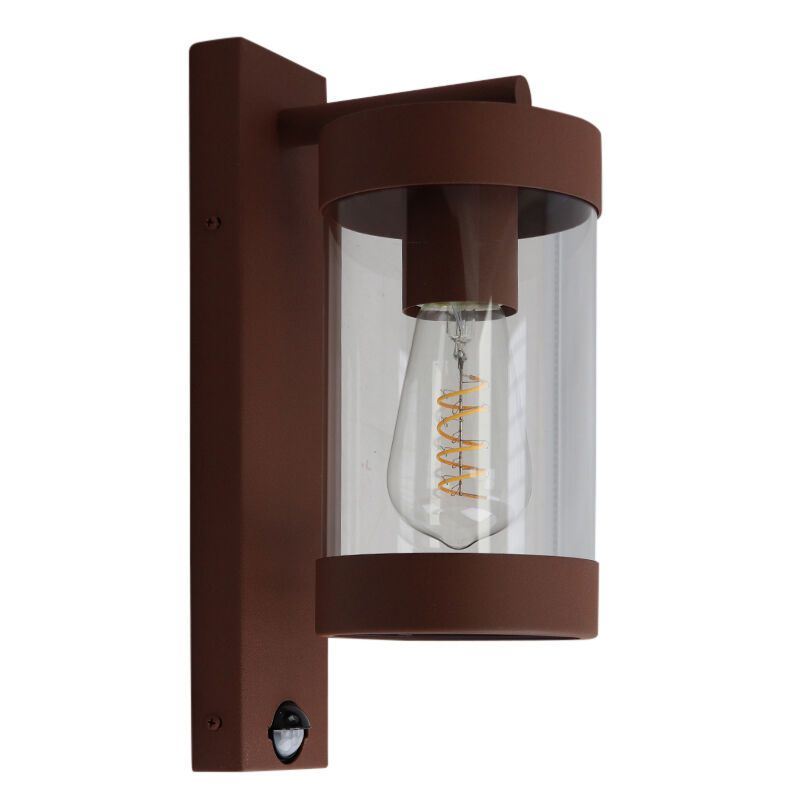 Aplique exterior con sensor de movimiento color óxido moderno, Musa, IP44 | Lampgiant.es