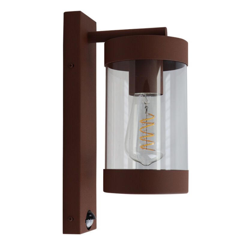 Aplique exterior con sensor de movimiento color óxido moderno, Musa, IP44 | Lampgiant.es