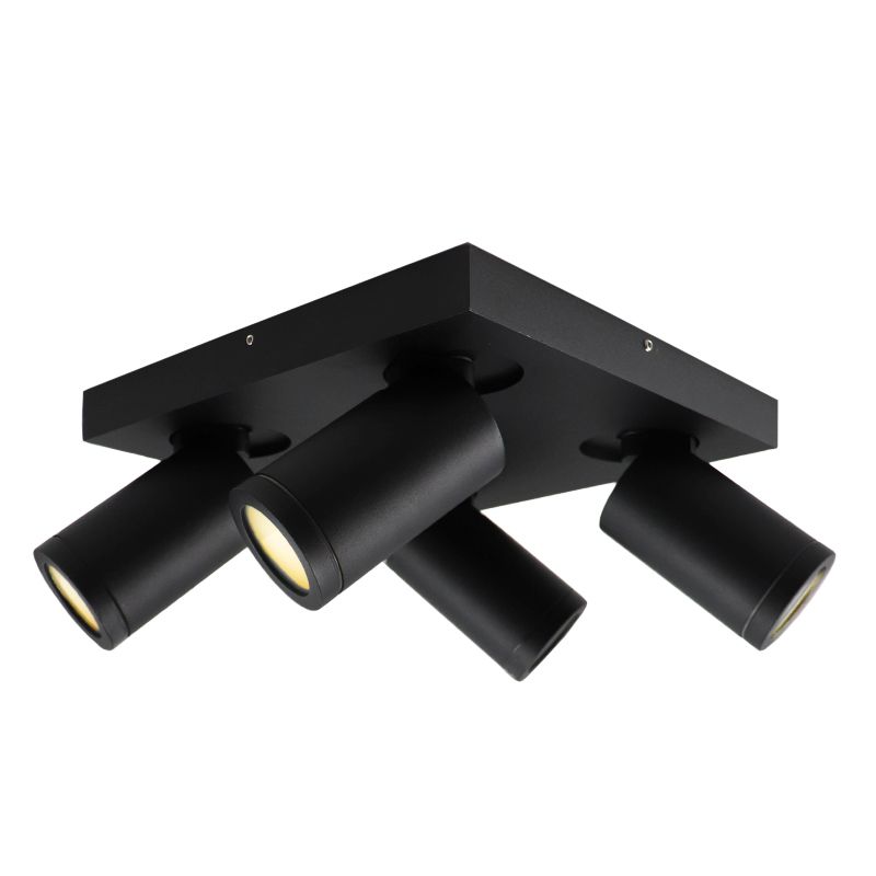 Foco de techo negro moderno, Kenan, IP44 | Lampgiant.es